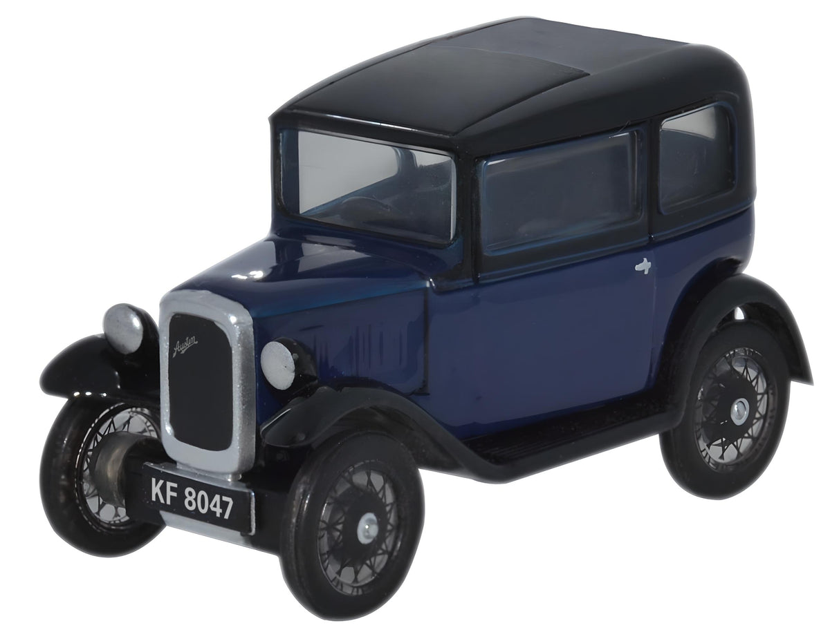 Oxford Diecast Austin Seven RN Saloon Light Royal Blue - 1:76 Scale