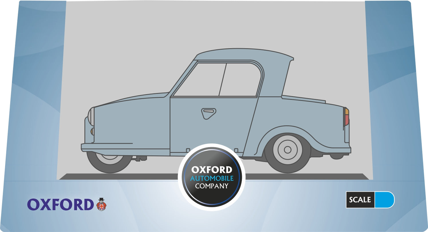 OXFORD DIECAST 1:76 Scale AC Invacar Pale Blue (Hubnut) — Oxford Diecast