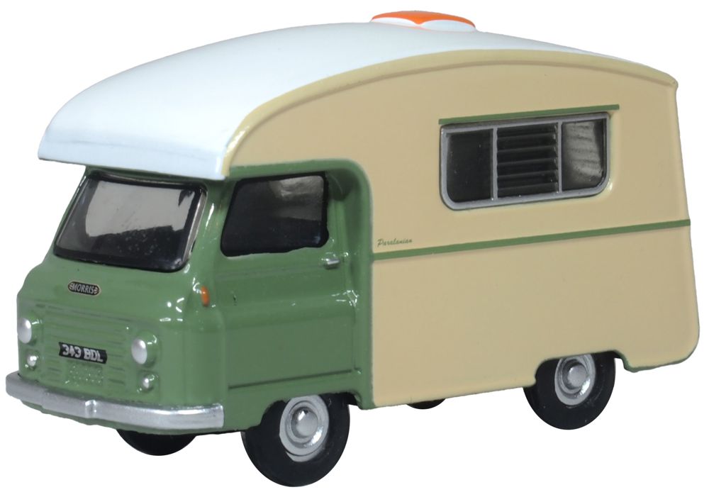 Morris J2 Paralanian1963 Sage Green/Pale Ivory by Oxford Diecast 1:76 Scale