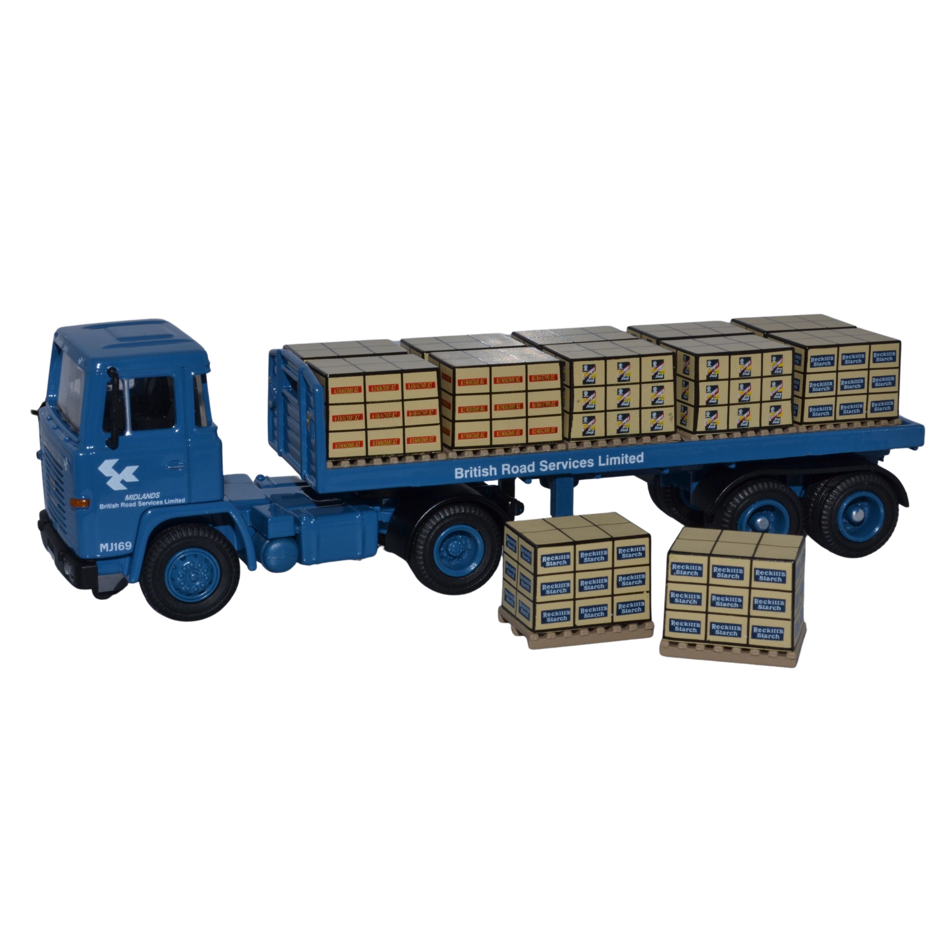Scania 110 Flatbed BRS with 12 Pallets — Oxford Diecast