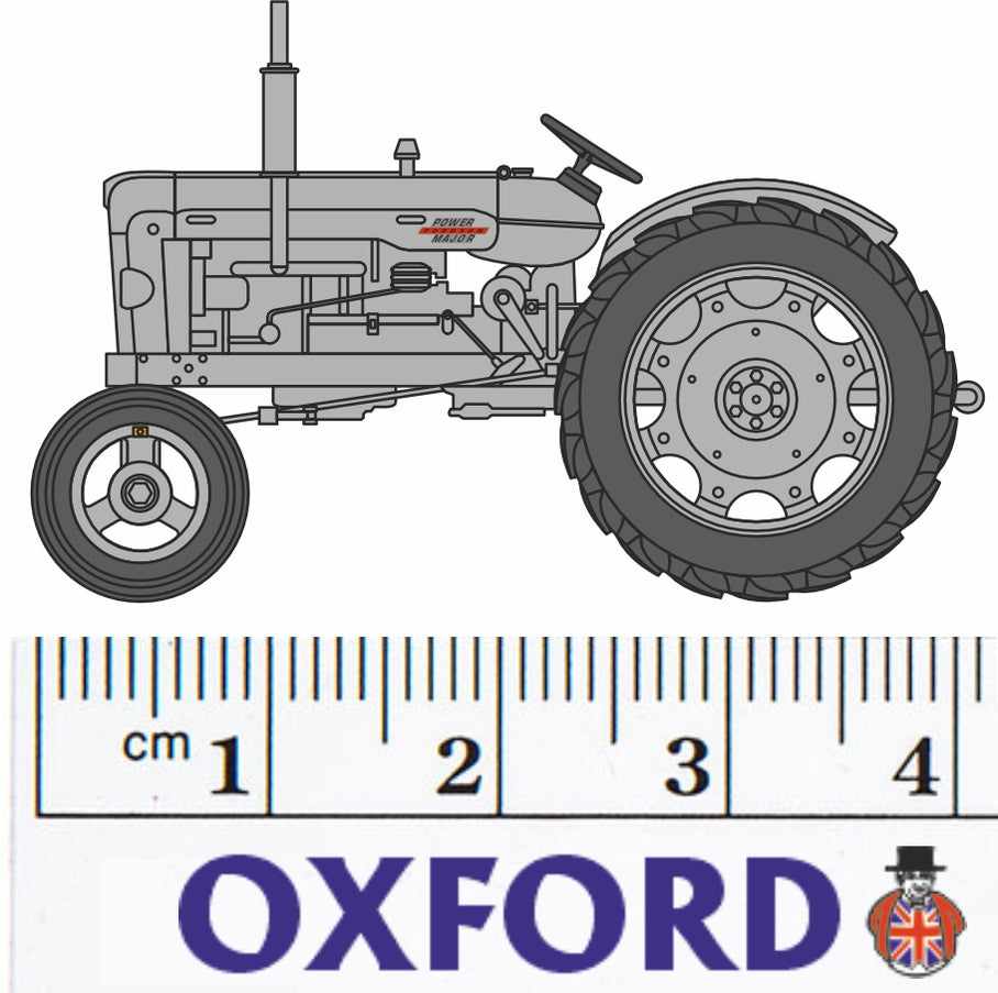 Oxford Diecast Matt Grey Fordson Tractor - 1:76 Scale