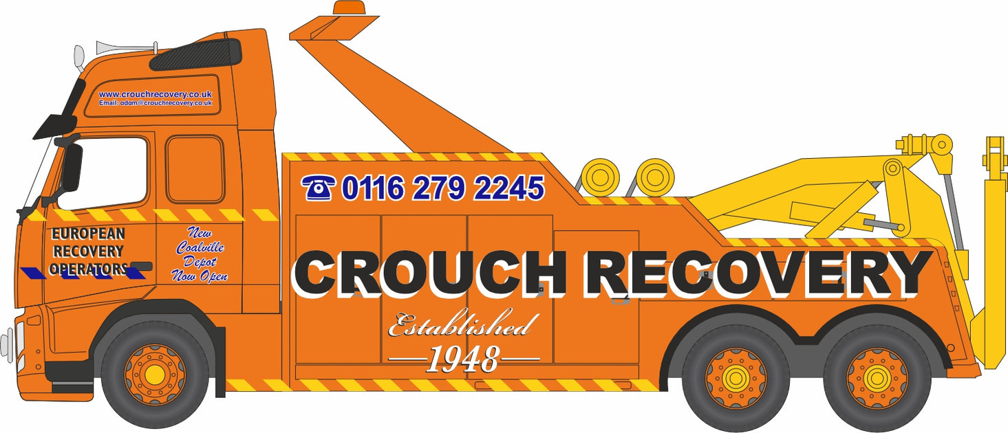Volvo Boniface Recovery Truck Crouch Recovery by Oxford Diecast 1:76 Scale