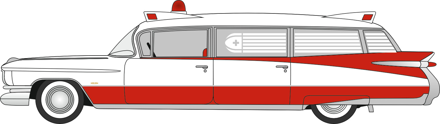 1959 Cadillac Miller-Meteor Ambulance by Oxford Diecast 1:87 Scale
