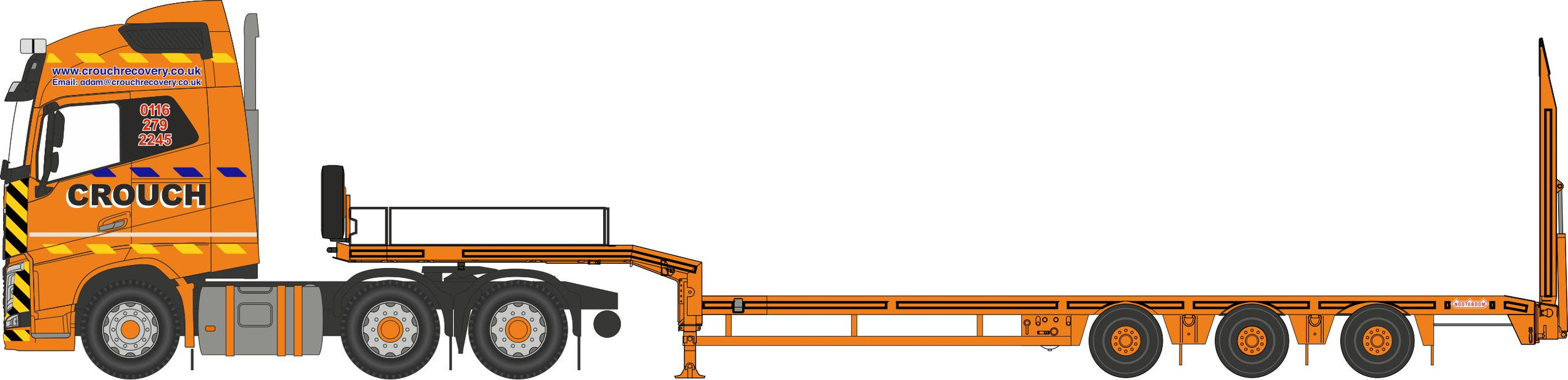 OXFORD DIECAST 1:148 Scale Volvo FH4 Semi Low Loader Crouch Recovery ...