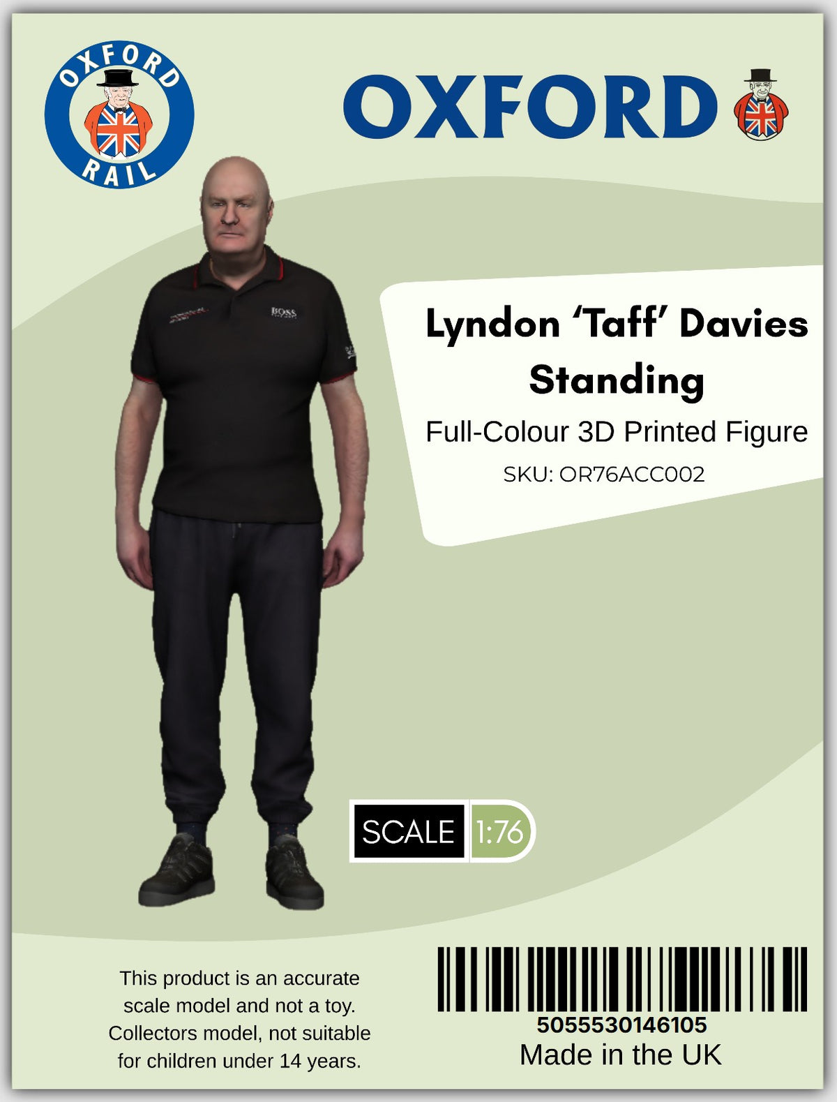 ModelU Lyndon 'Taff' Davies Standing Full Colour 3D Print 1:76 — Oxford ...