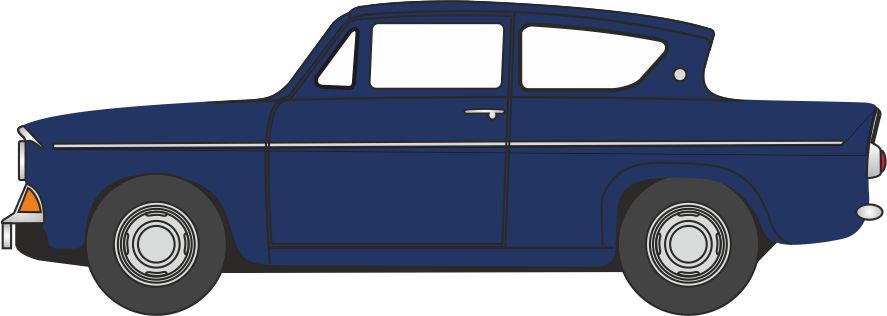 OXFORD DIECAST 1:76 Scale Ford Anglia Ambassador Blue — Oxford Diecast