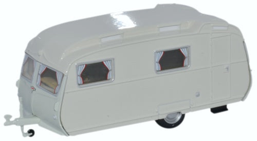 Oxford Diecast Carlight Continental Caravan Light Grey