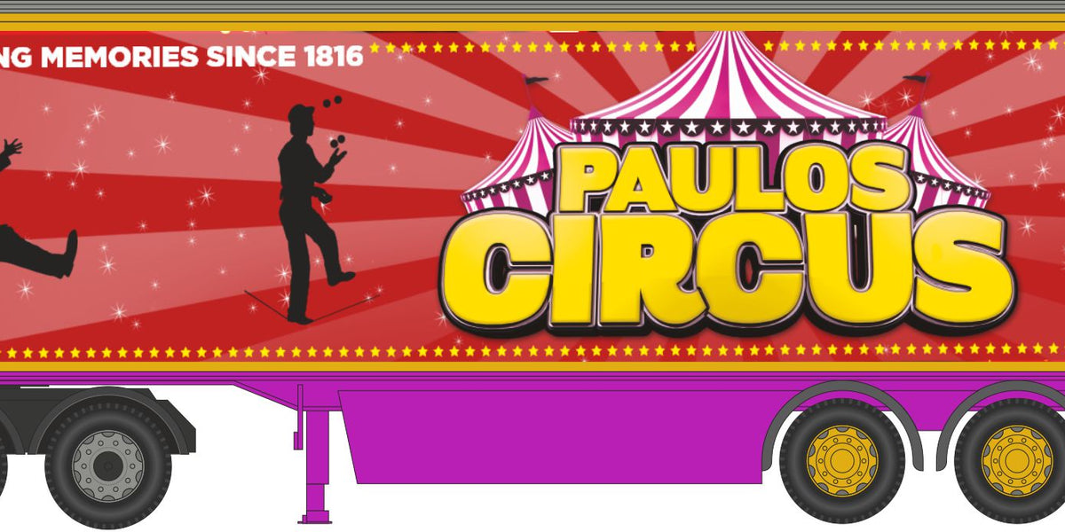 OXFORD DIECAST 1:76 Scale Paulos Circus ERF EC Box Trailer — Oxford Diecast