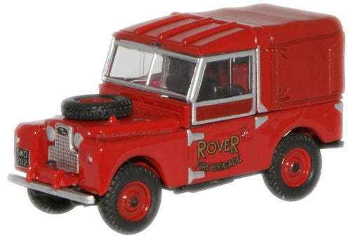 Oxford Diecast Rover Fire Brigade Land Rover 88 Canvas - 1:76 Scale