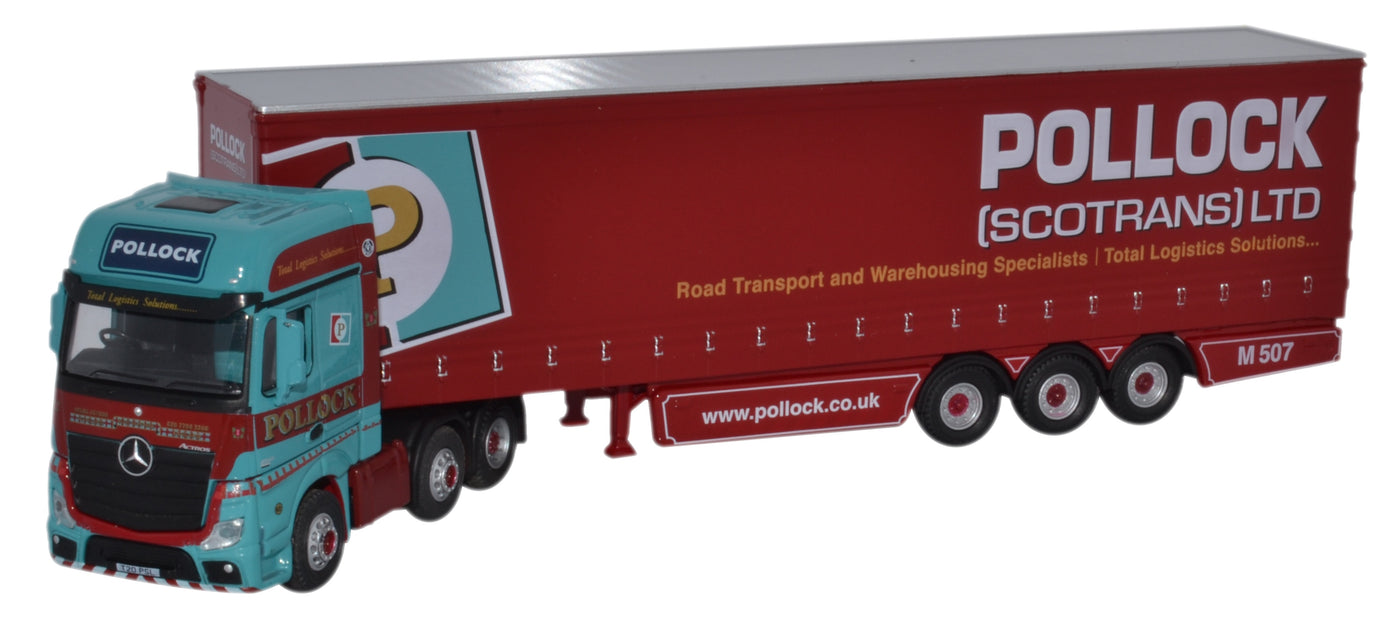 Oxford Diecast Mercedes MP4 GSC Actros Curtainside Pollock - 1:76 Scal