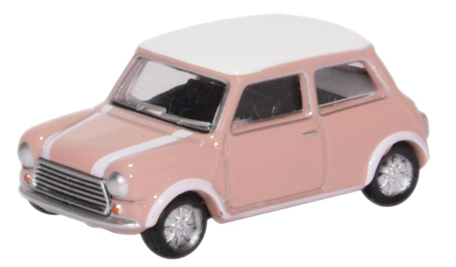 Model of the Pink Mini by Oxford at 1:76 scale. — Oxford Diecast