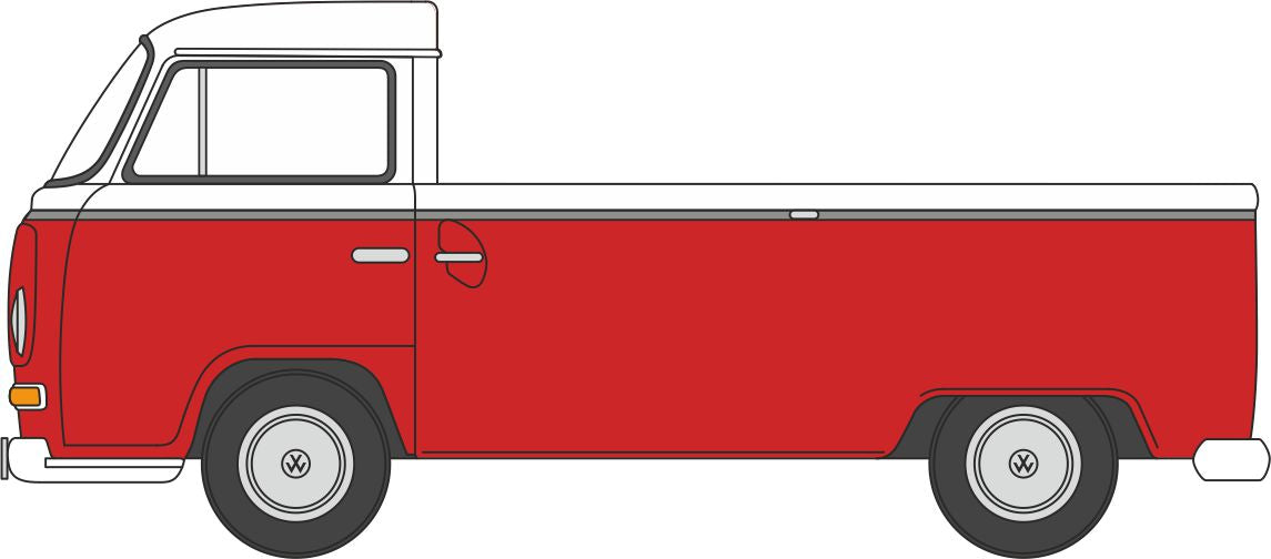 Oxford Diecast VW Bay Window Pick Up Poppy Red/White