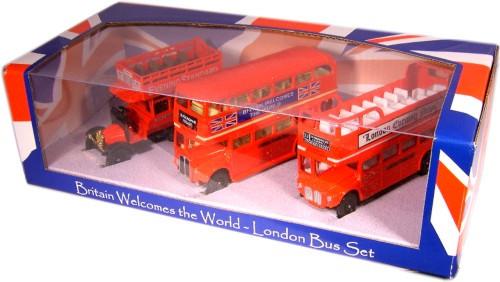Oxford Diecast Triple Bus Set - 1:76 Scale